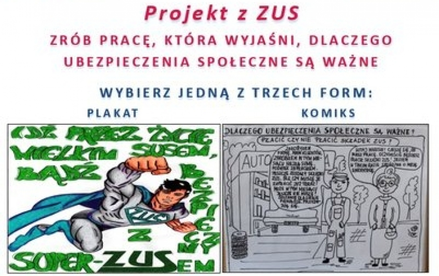 "Projekt z ZUS"-Konkurs skierowany do uczniów szkół podstawowych [Plakat]